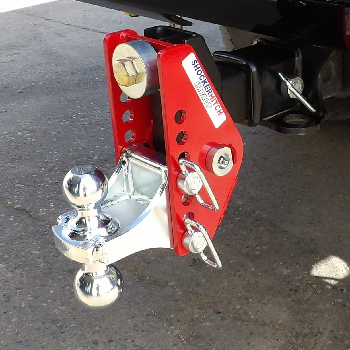Shocker Impact Cushion Hitch Combo Ball Mount 4″ Rise to 4″ Drop