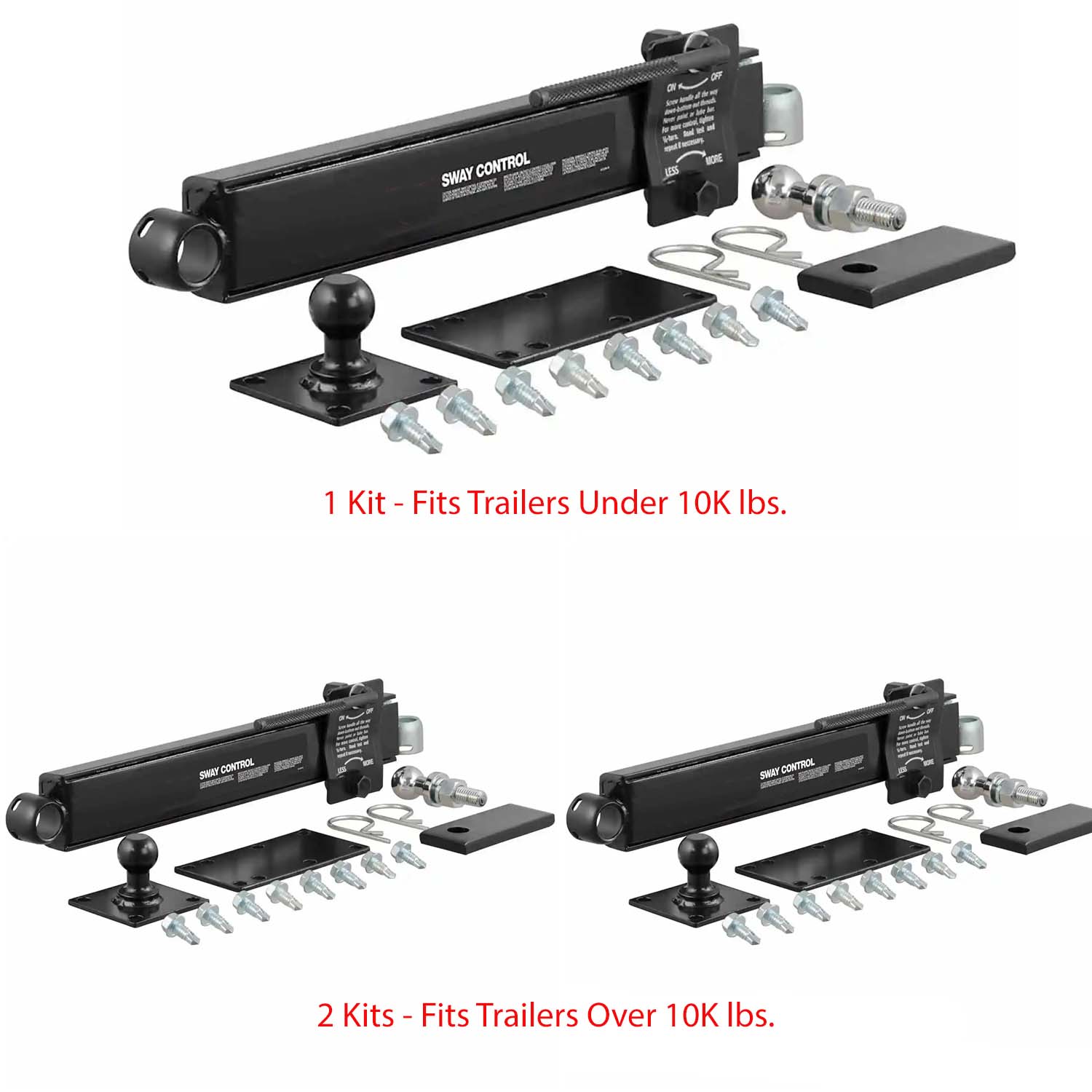 Shocker XR Adjustable Hitch Combo Ball & Sway Control Towing Kit