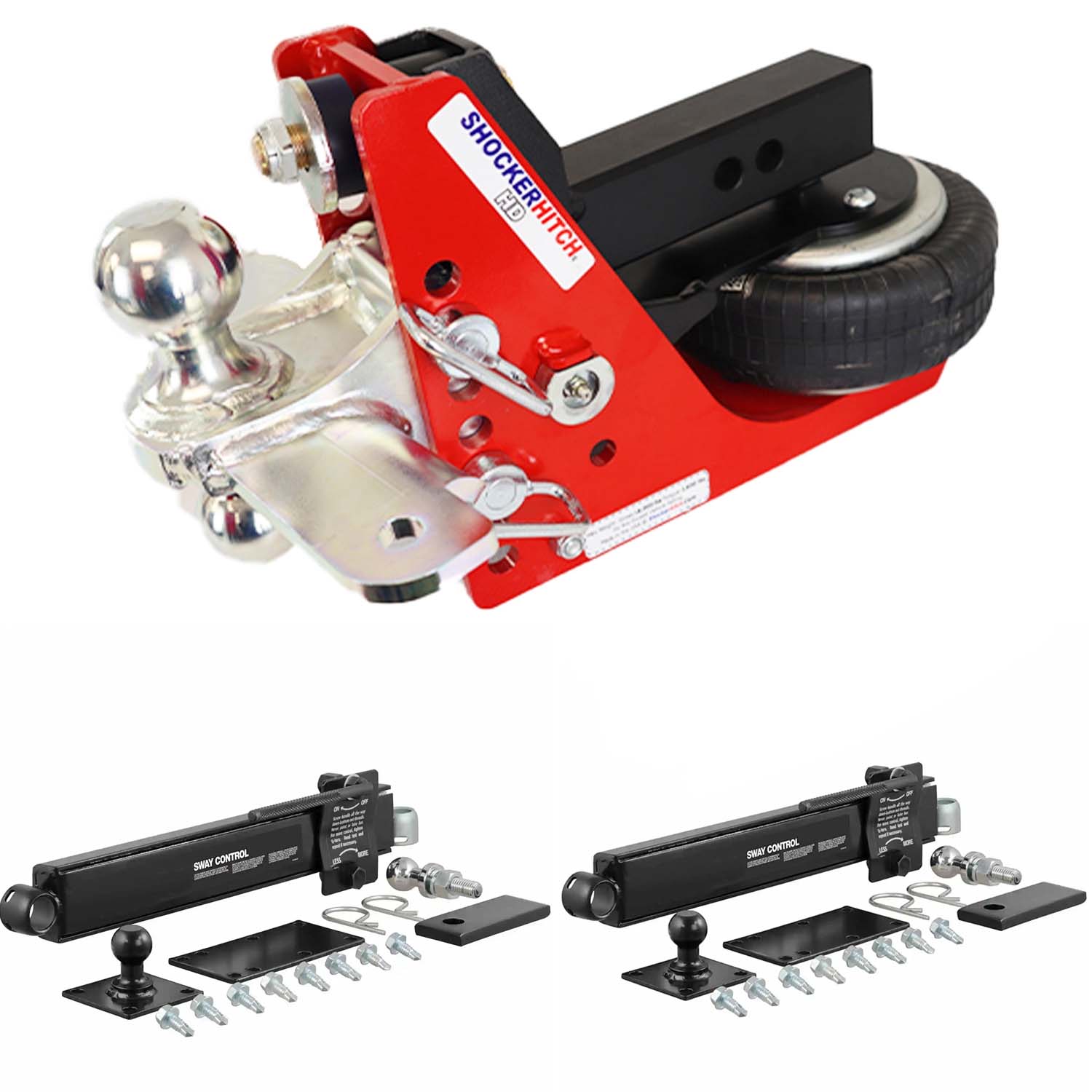 Shocker HD 20K Air Hitch Combo Ball & Sway Control Towing Kit
