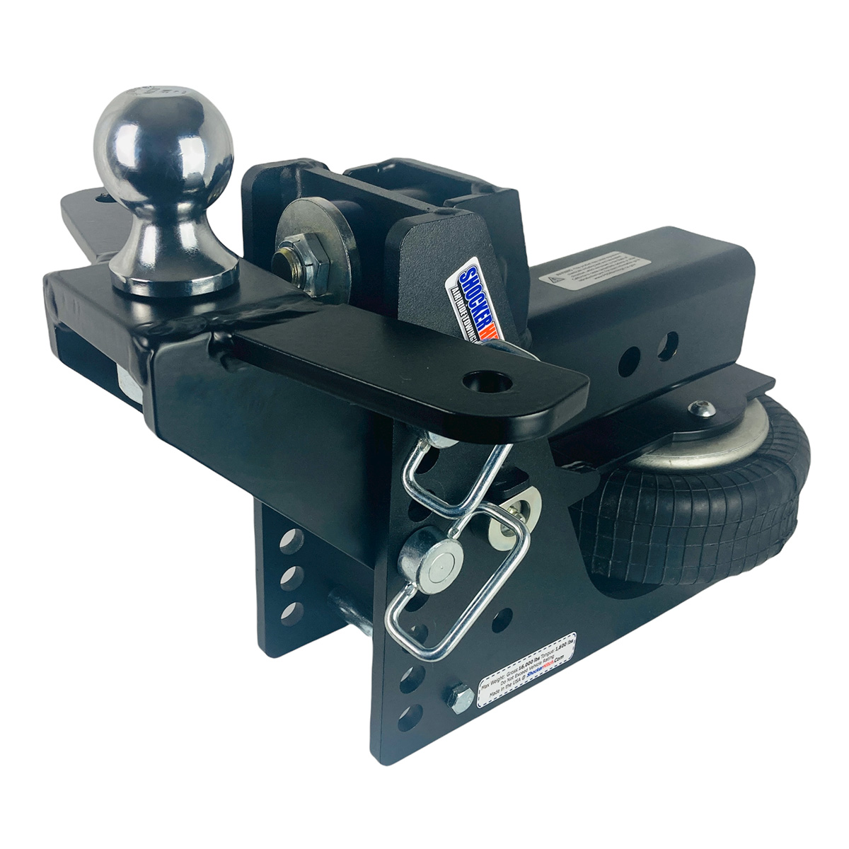 Shocker HD Max Black Air Hitch & Sway Control Raised Ball Mount (+2″ of ...
