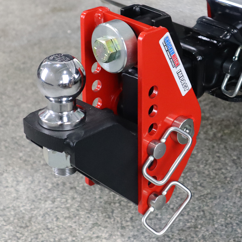 Shocker Impact Adjustable Cushion Raised Hitch – 5″ Rise to 3″ Drop