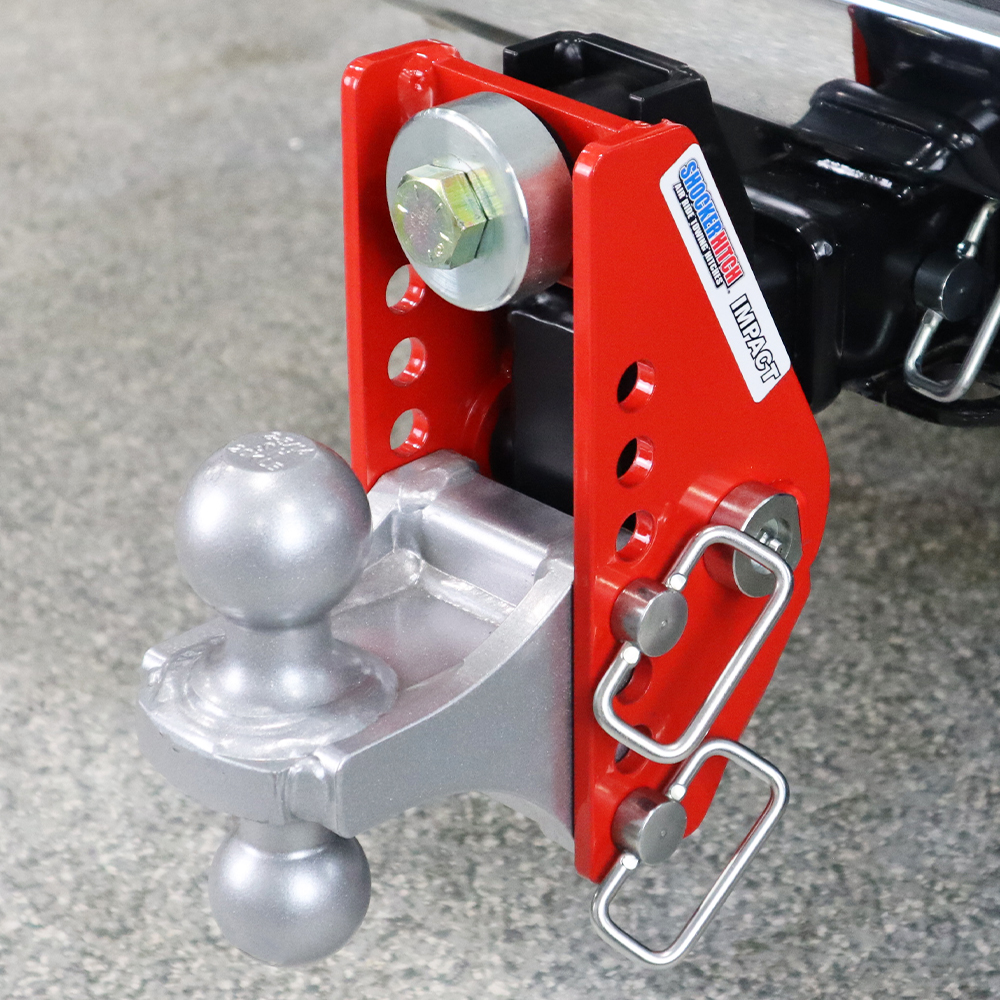 Shocker Impact Cushion Hitch Combo Ball Mount 4″ Rise to 4″ Drop