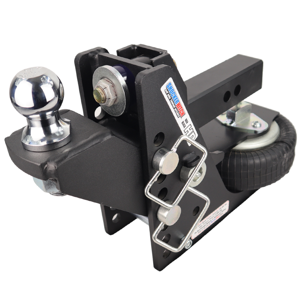 Shocker HD Max Black Air Hitch & Raised Ball Mount (+2″ of Rise to 2 ...