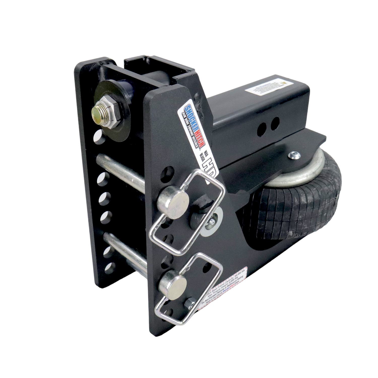 Shocker HD Max Black Air Hitch & Raised Ball Mount (+2″ of Rise to 2 ...