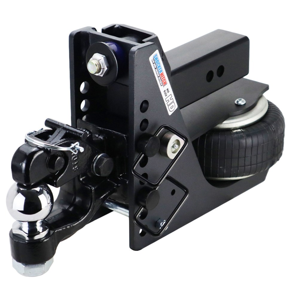 Shocker HD Max Black Air Channel Pintle & Ball Hitch 8-Ton